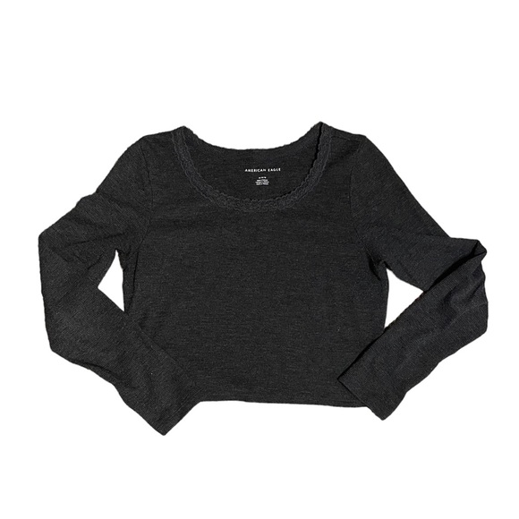 American Eagle Outfitters | Tops | American Eagle Basic Cropped Lace ...